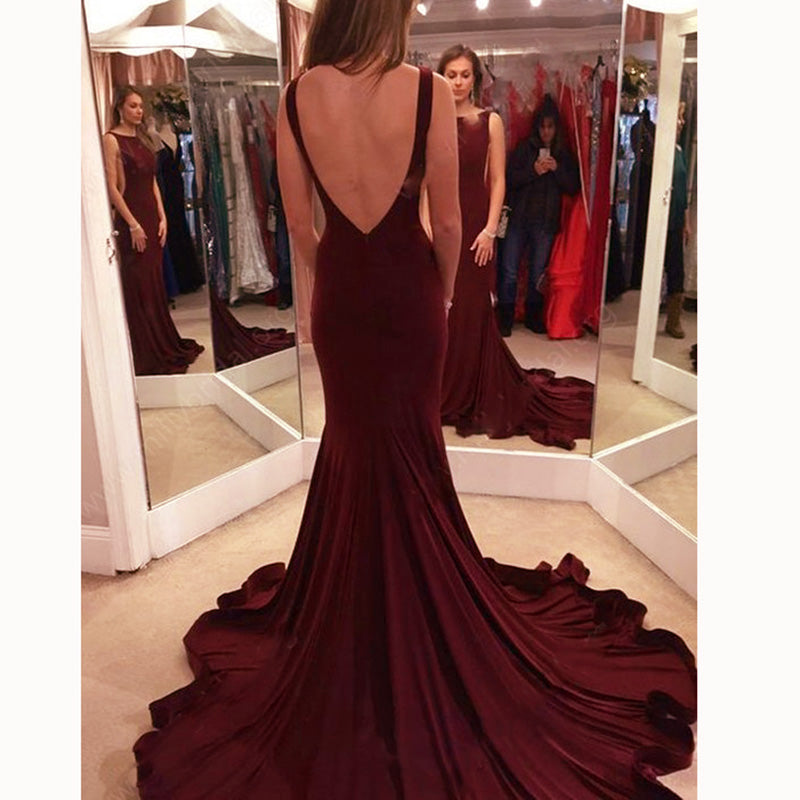 New Red Fitted Evening Gown Long Prom Party Dress vestidos longos aben ...