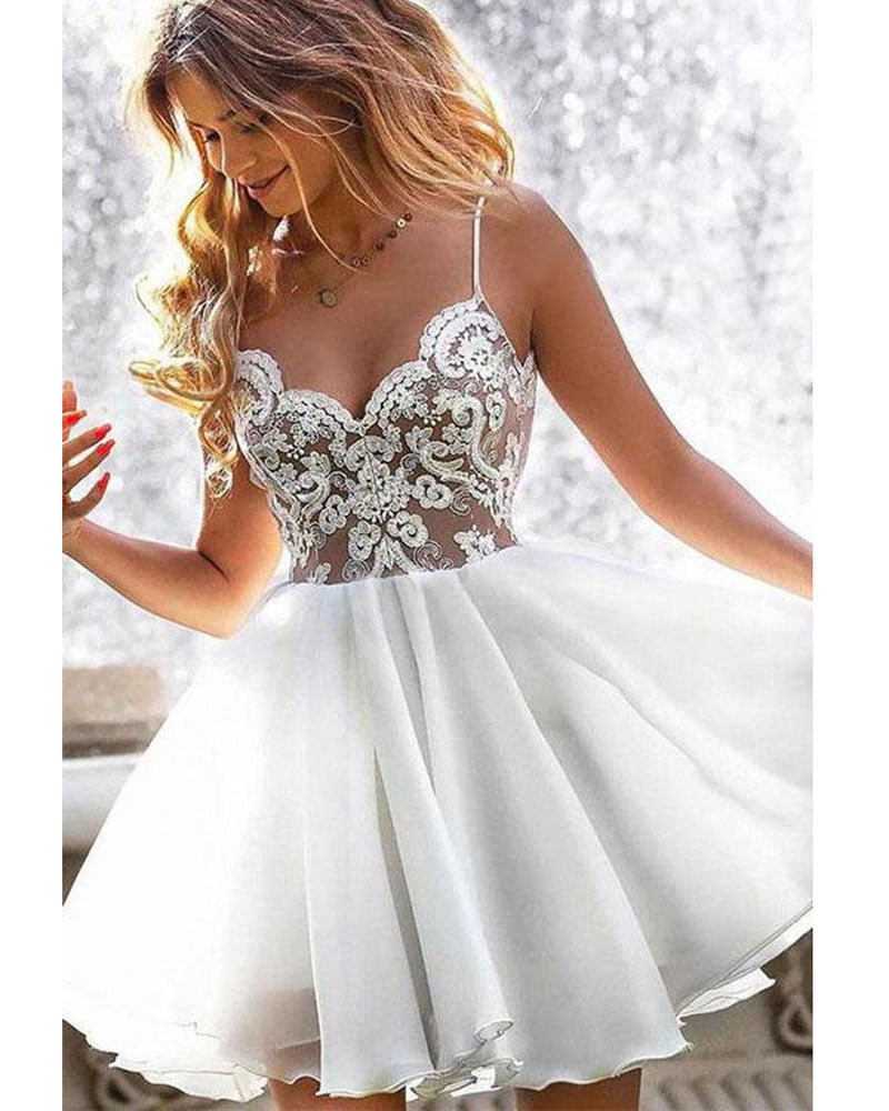 Beautiful Spaghetti Straps Short Prom Junior Girls Homecoming Gown Gra ...