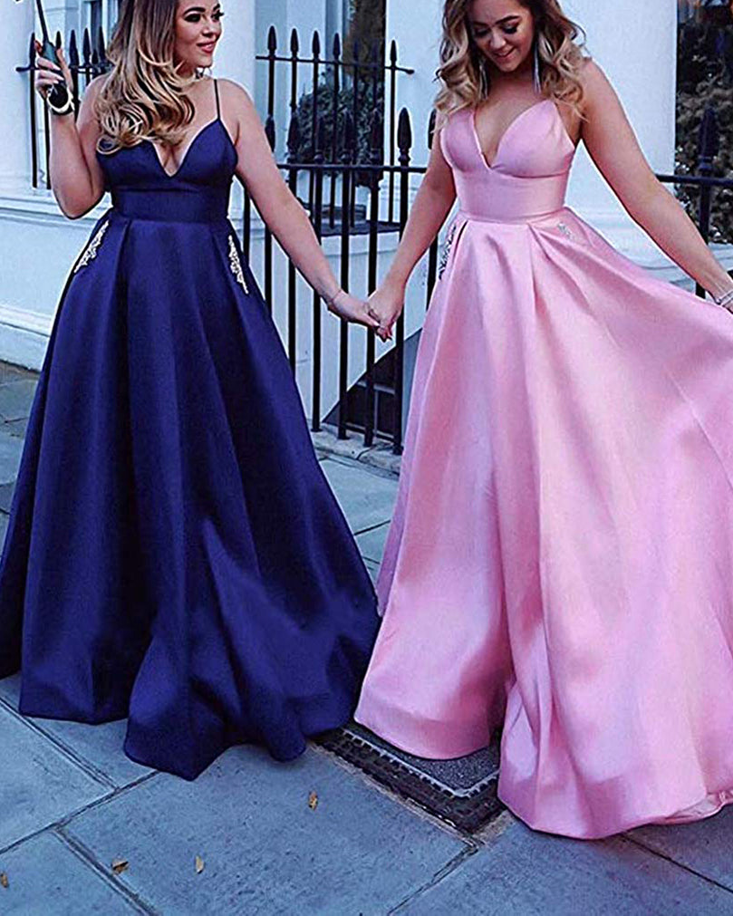 Gorgeous Red A Line Satin Long Party Prom Graduation Dress Evening Pag ...