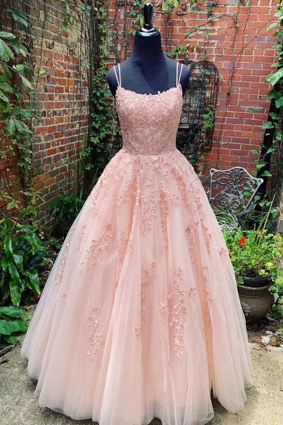 Gorgeous Lace Prom Dress Girls Long Graduation Formal Gown with Straps ...